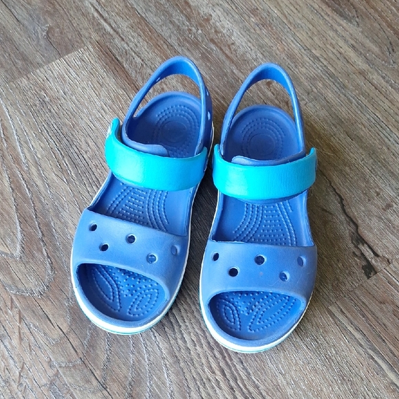 CROCS | Shoes | Crocs Blue And Purple Sandal Kids Size 2 | Poshmark